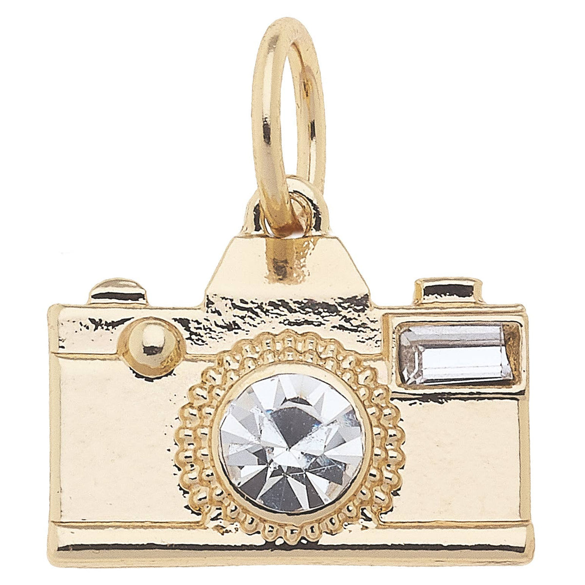 Rhinestone Camera Charm in Shiny Gold – Magnolias